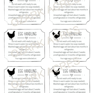 Uneditable* Egg Handling Stickers - Rustic Egg Carton Labels - Farm ...