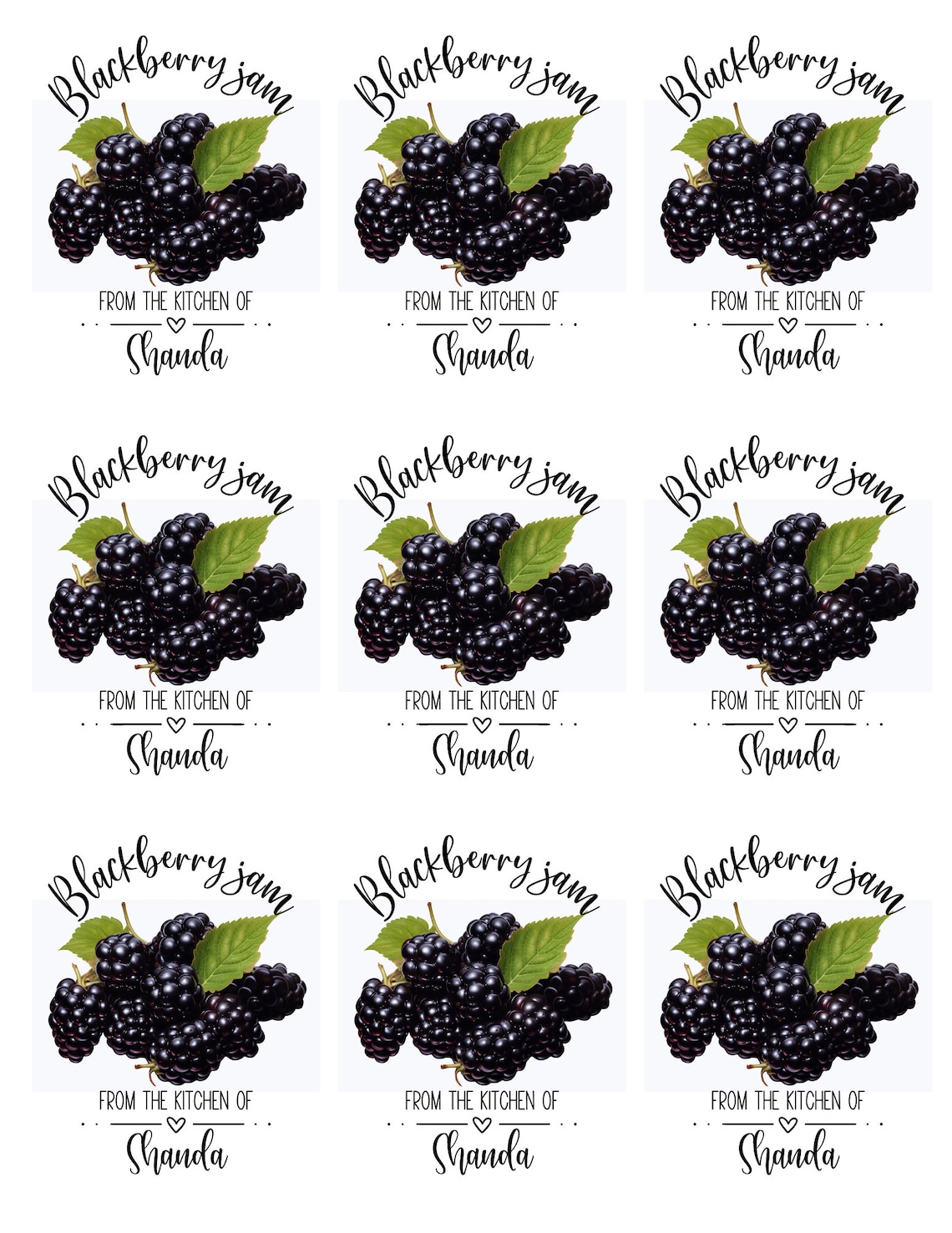 Custom Jam Labels Custom Bakery Name Jam Label Farmhouse Custom Labels ...