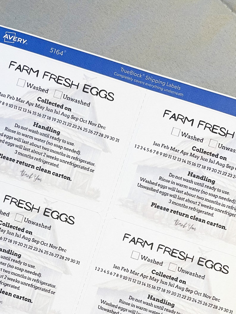 Printable Egg Carton Label | Farm Fresh Eggs | Uneditable Digital ...