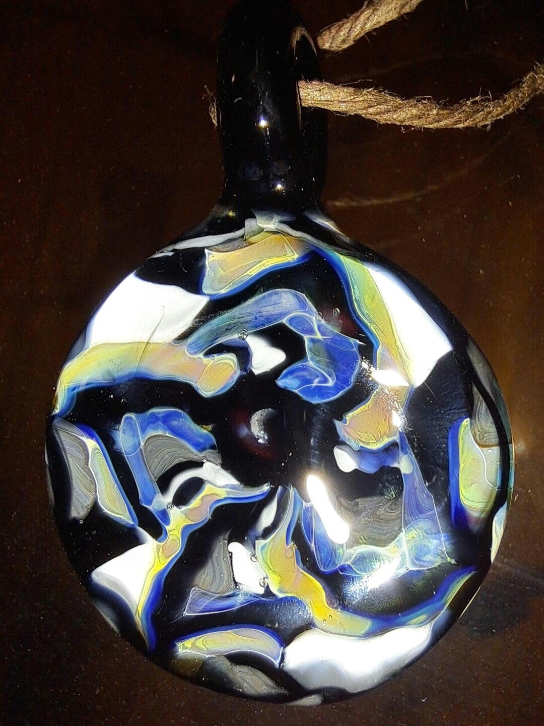 Multi Color Hand-blown Implosion Pendant - Etsy