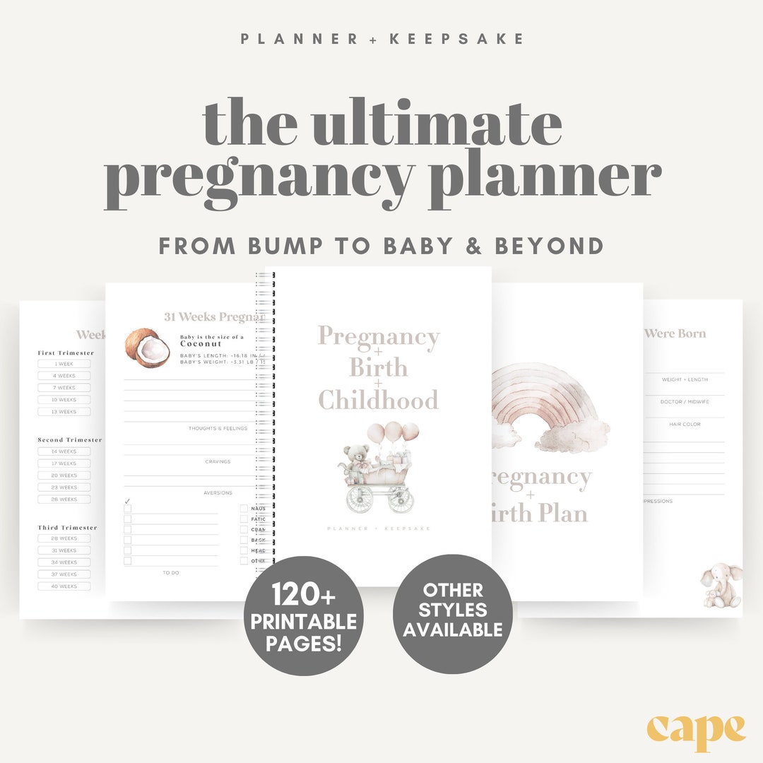 Printable Pregnancy Planner, Printable Pregnancy Journal, Bump to Baby ...