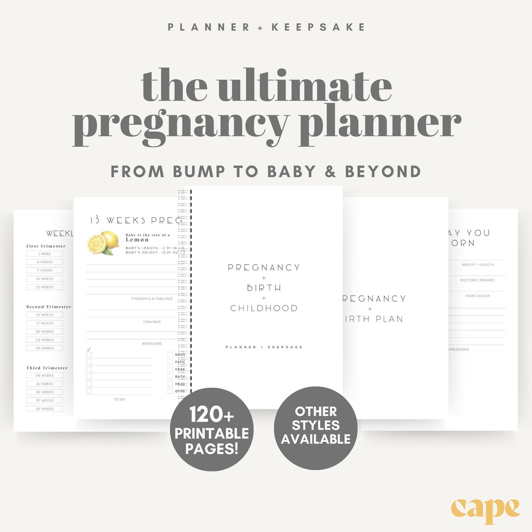Printable Pregnancy Planner, Printable Pregnancy Journal, Bump to Baby ...