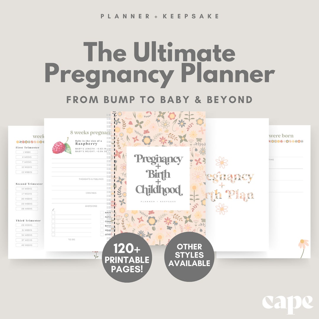 Printable Pregnancy Planner, Printable Pregnancy Journal, Bump to Baby ...