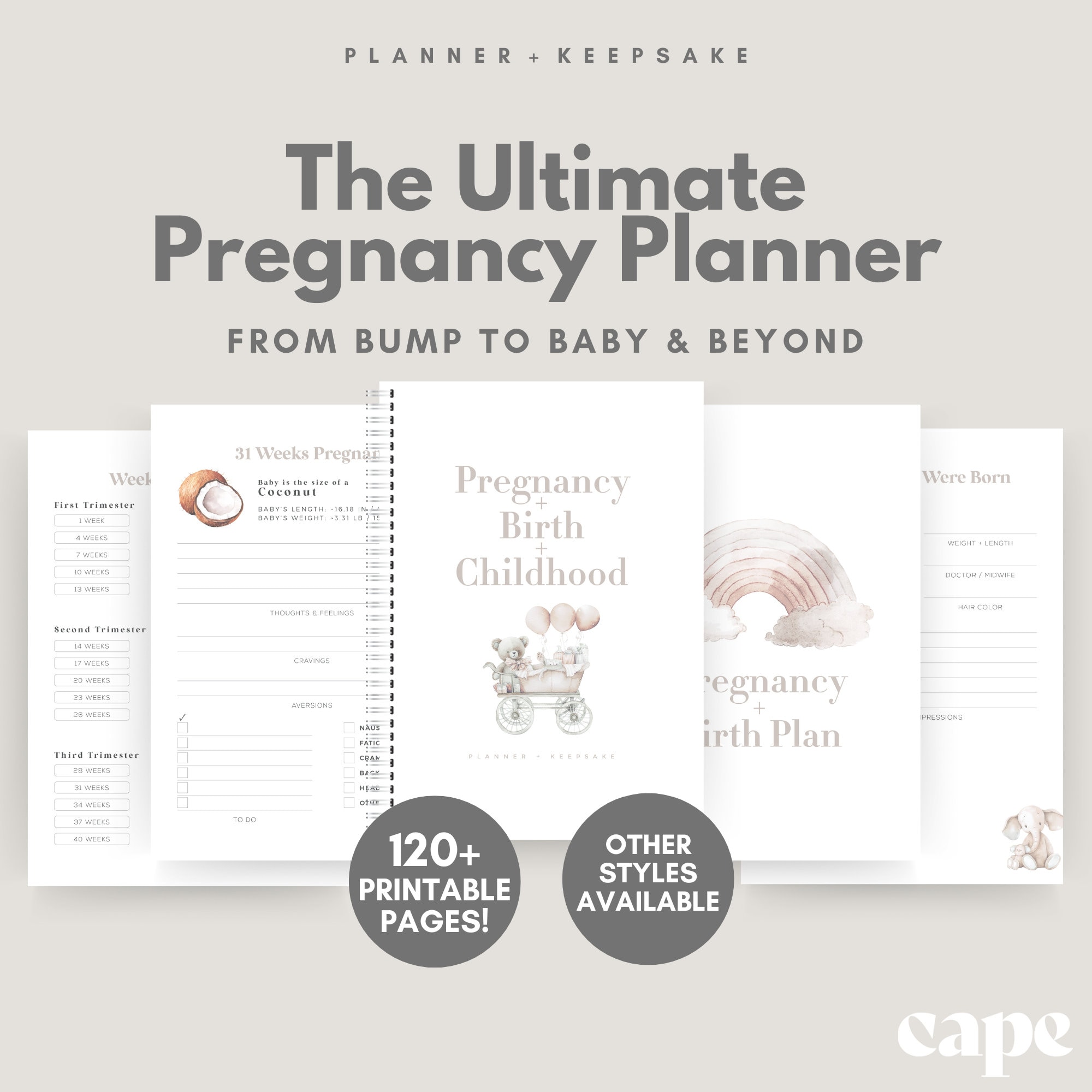 Printable Pregnancy Planner, Printable Pregnancy Journal, Bump to Baby ...
