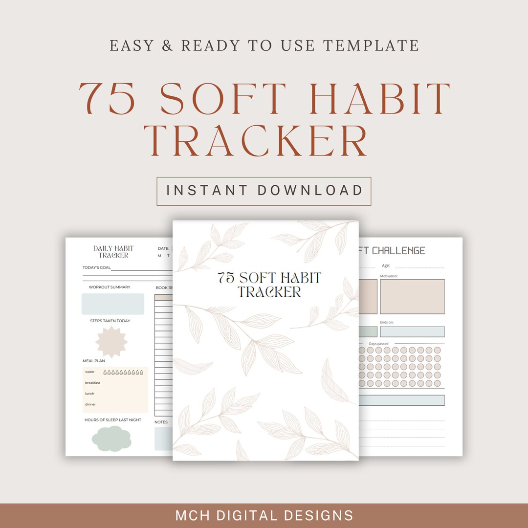 75 Soft Habit Tracker - Etsy