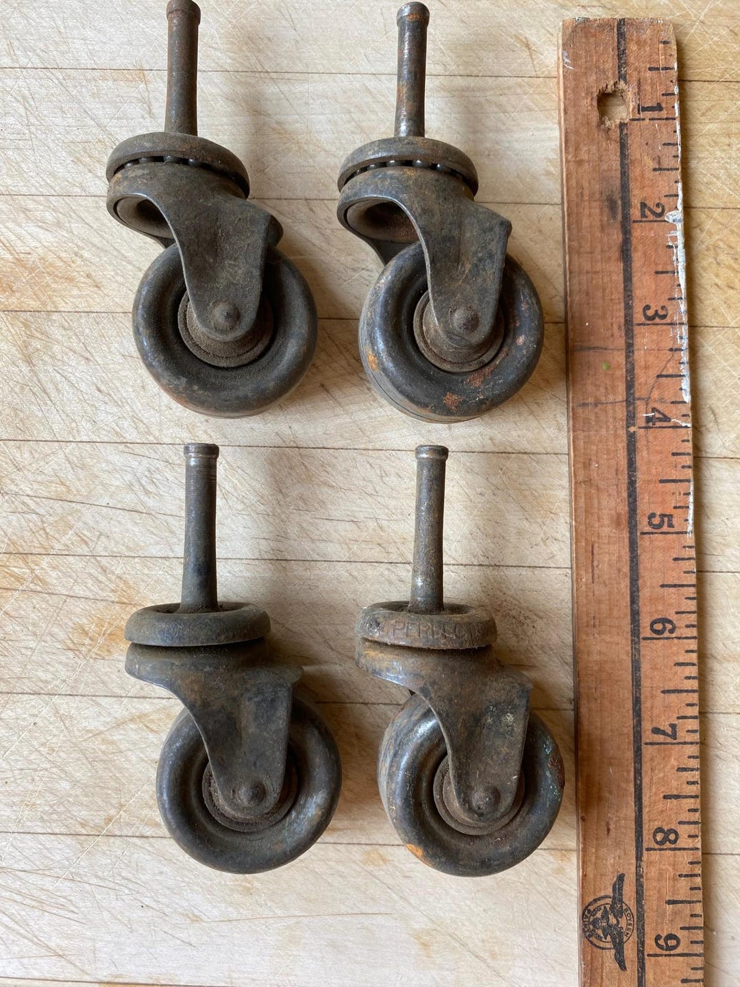 A Set of 4 Vintage Metal Castors, Swivel - Etsy