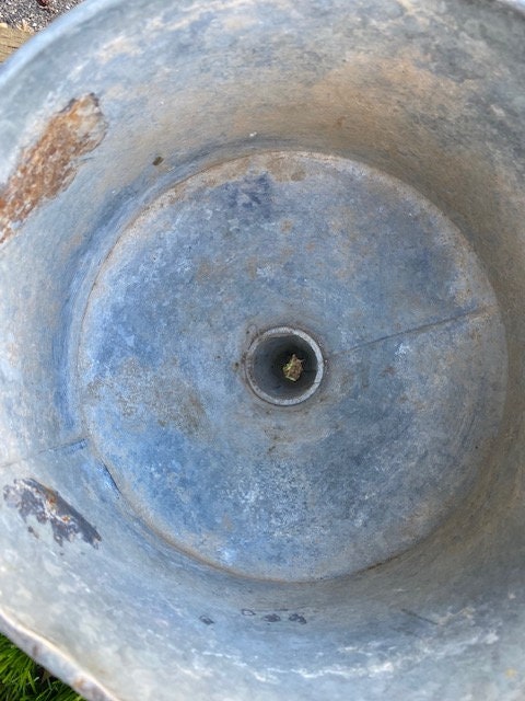 2 Vintage Galvanized Hanging Funnel Planters W/chains - Etsy