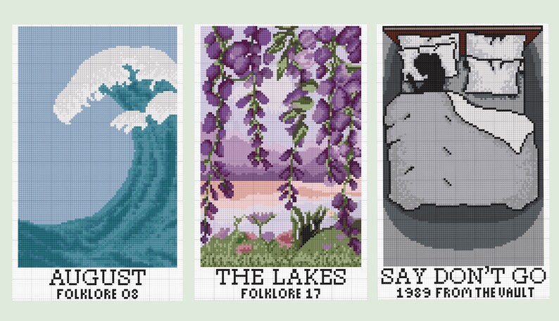 Taylor Swift Themed Cross Stitch Patterns Multipack - Etsy