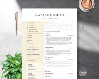 One Page Resume ATS Resume Template for Word, ATS Friendly Resume ...