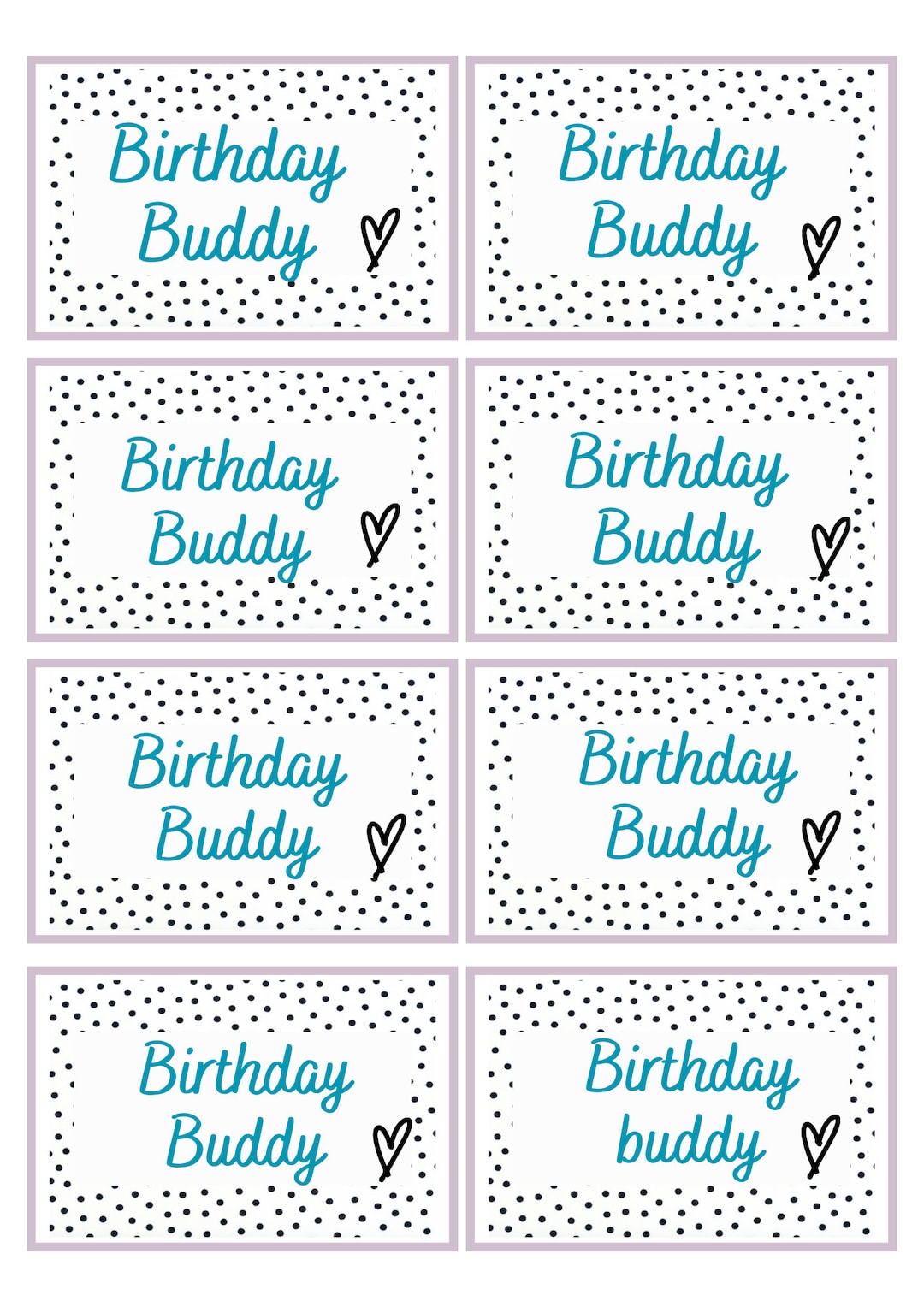 Birthday Buddy Tags - Etsy