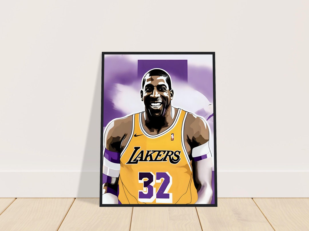 Magic Johnson NBA Poster LA Lakers Poster Basketball Sport Wallart ...