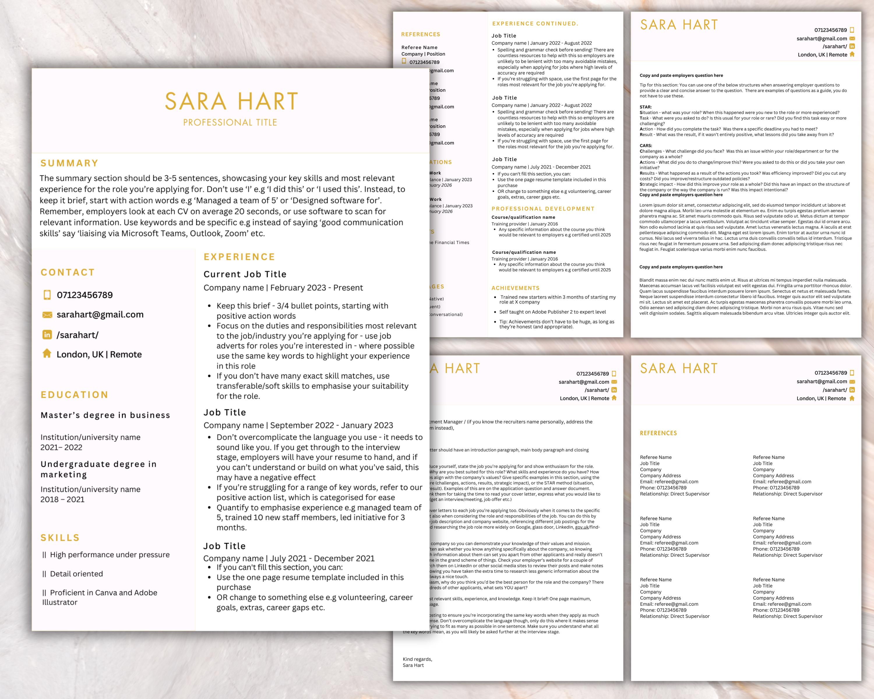 Ultimate Cv/resume Template Bundle for Recruiters: Editable in Canva Includes Cover Letters, Q&A ...