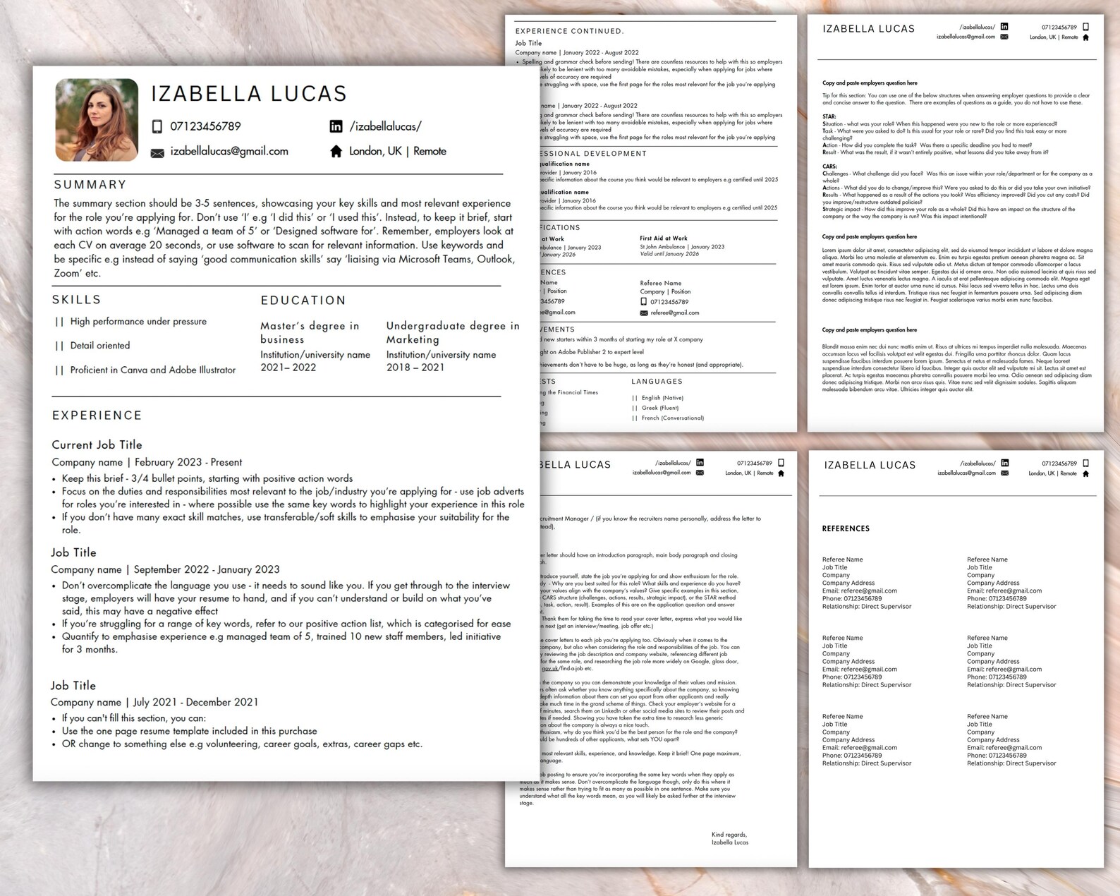 Ultimate Cv/resume Template Bundle for Recruiters: Editable in Canva - Includes Cover Letters, Q ...