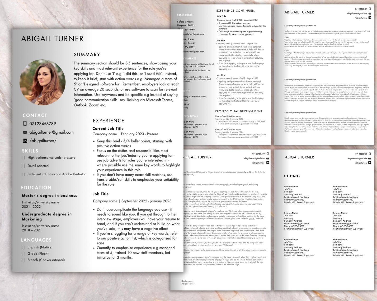 Ultimate Cv/resume Template Bundle for Recruiters: Editable in Canva - Includes Cover Letters, Q ...