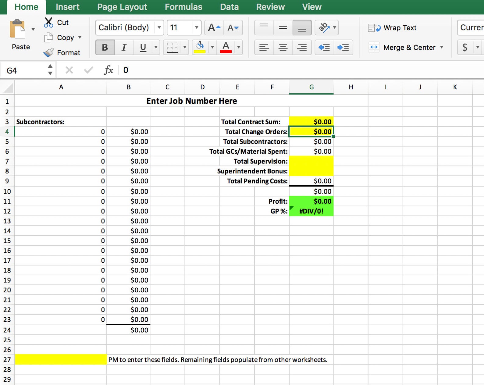 Construction Job Cost Tracker - Etsy