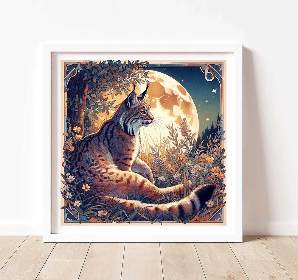 Lynx Art, Bobcat Wall Art, Lynx Art Print, Wildlife Animal Art, Big Cat Art - Etsy