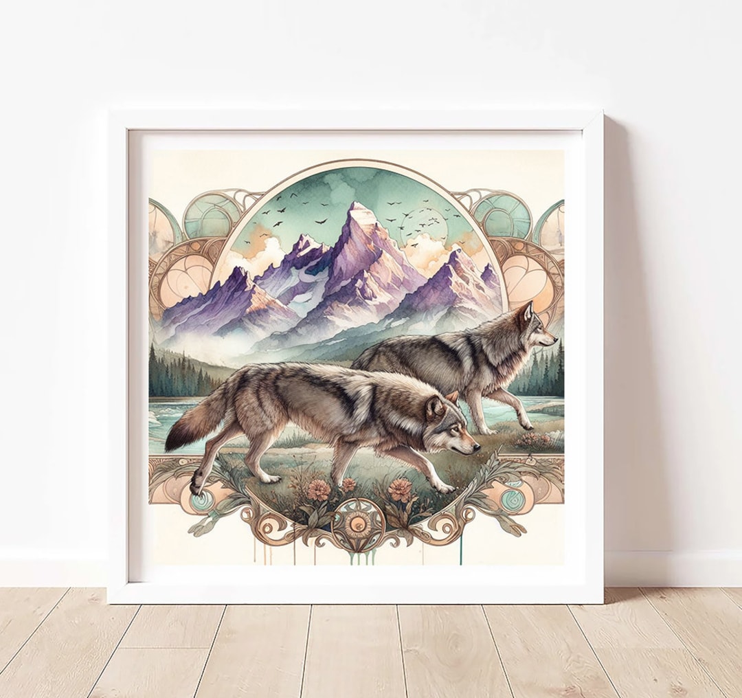 Wolf Art, Nature Art, Wolf Pack Poster, Wolf Illustration Art, Wolf Art ...