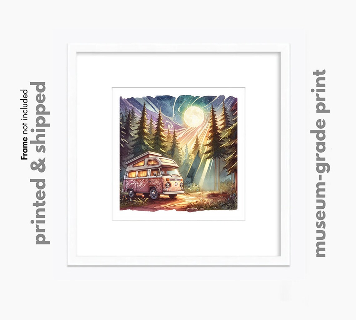 Van Life Art, Volkswagen Art, Camping Art, Camper Van Poster, Camper ...