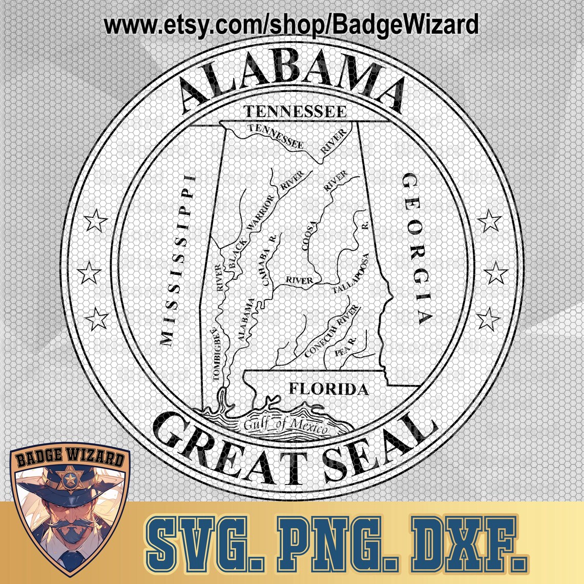 Alabama Great Seal Vector Art, Cricut Cut File (SVG, PNG, DXF) - Etsy