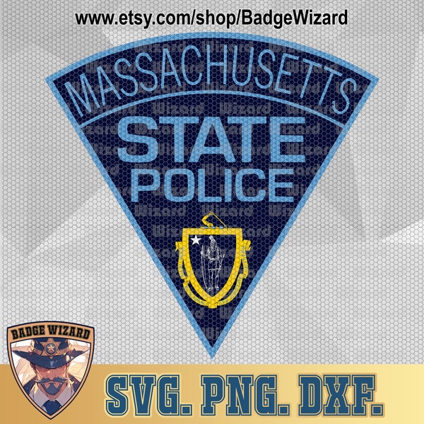 Massachusetts Police Badge Svg - Etsy