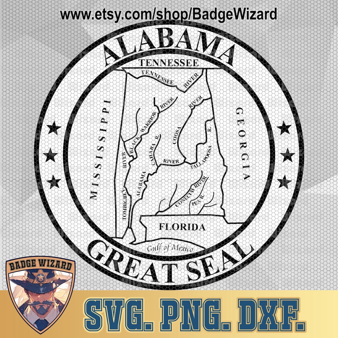 Alabama Great Seal Version 2 SVG , State of Alabama Great Seal Cricut ...