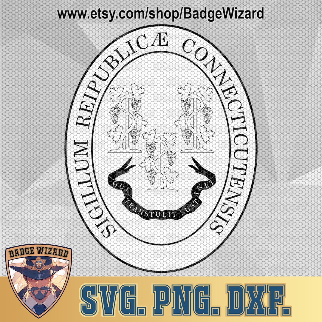 Connecticut State Seal SVG , Connecticut State Seal Cricut, Connecticut ...