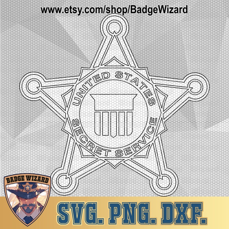 US Secret Service Badge SVG, United States Secret Service Agent Star ...