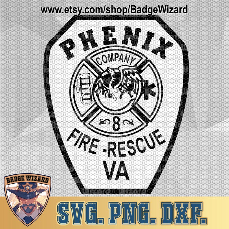 Colorized Phenix Va Fire Rescue SVG, Phenix Va Fire Rescue Patch Png ...