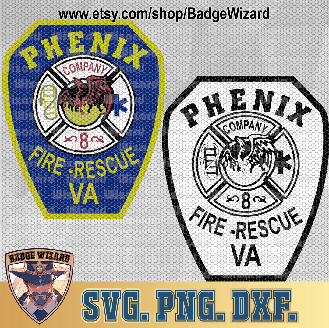 Colorized Phenix Va Fire Rescue SVG, Phenix Va Fire Rescue Patch Png ...