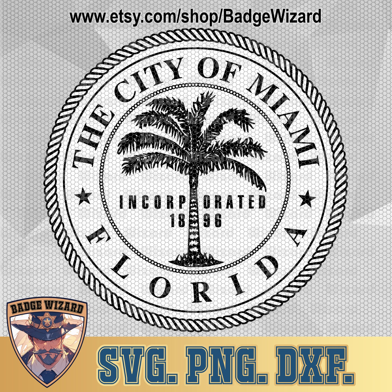 Miami Florida City Seal SVG , Miami FL Seal Cricut, Miami Png, Dxf ...