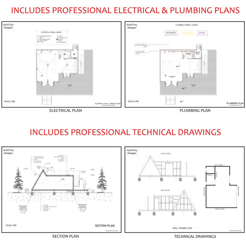 DIY A-frame Cabin Plans 18x23 | Easy Build Tiny House Blueprints ...