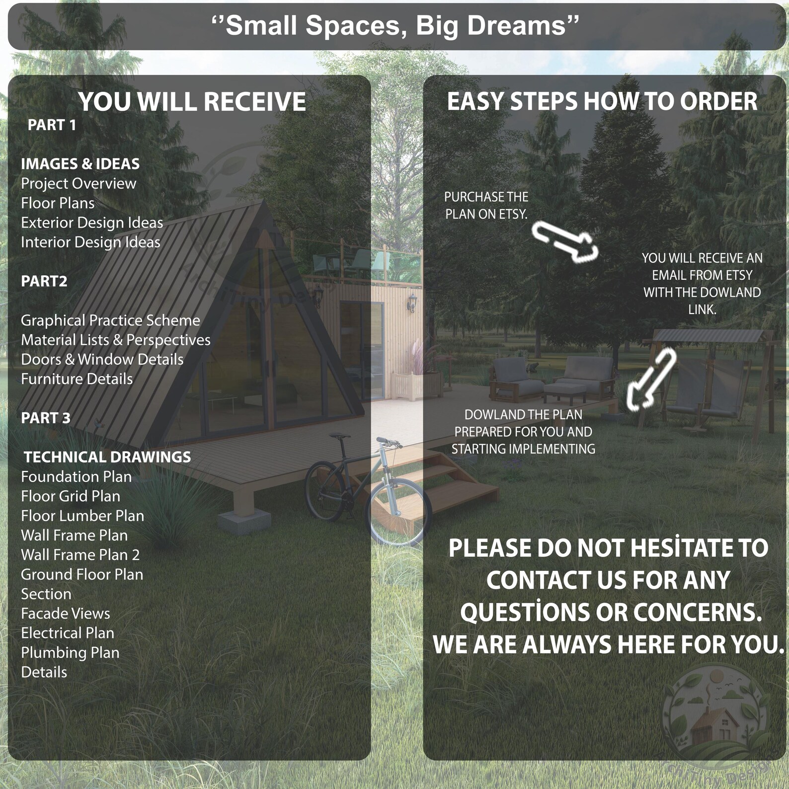 DIY A-frame Cabin Plans 18x23 | Easy Build Tiny House Blueprints ...