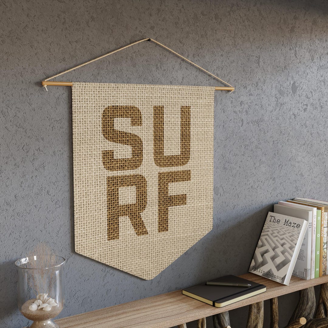 Surf Pennant Wall Art, Beach Pennant Flag, Coastal Decor, Ocean Room ...
