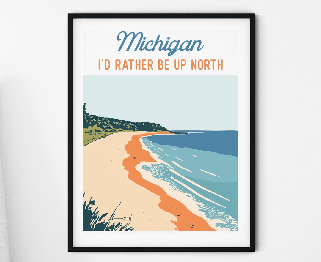 Michigan Trendy up North Digital Poster Quote Pure Michigan Wall Art ...