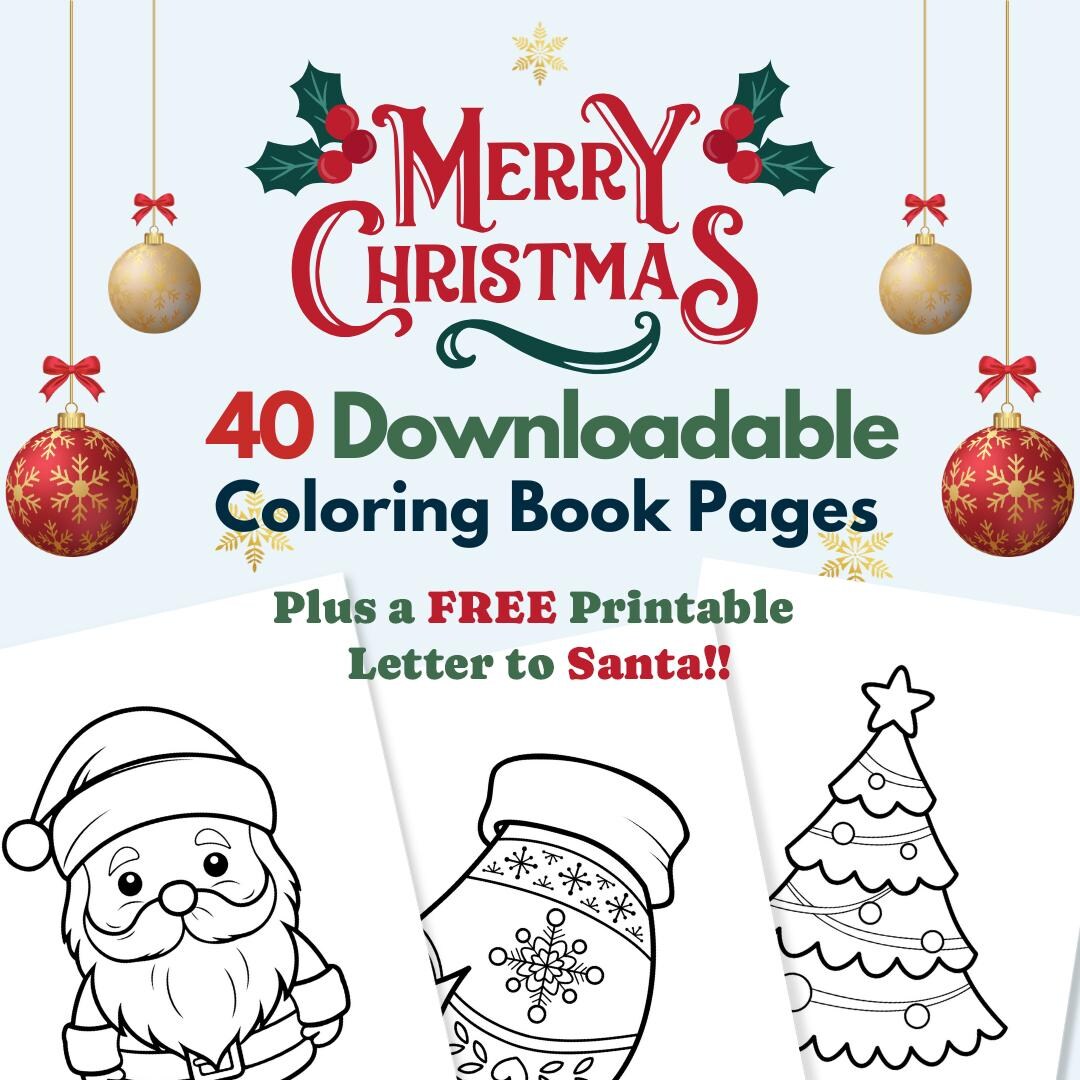 Christmas Coloring Book Pages, Christmas Printables, for Teachers, for ...