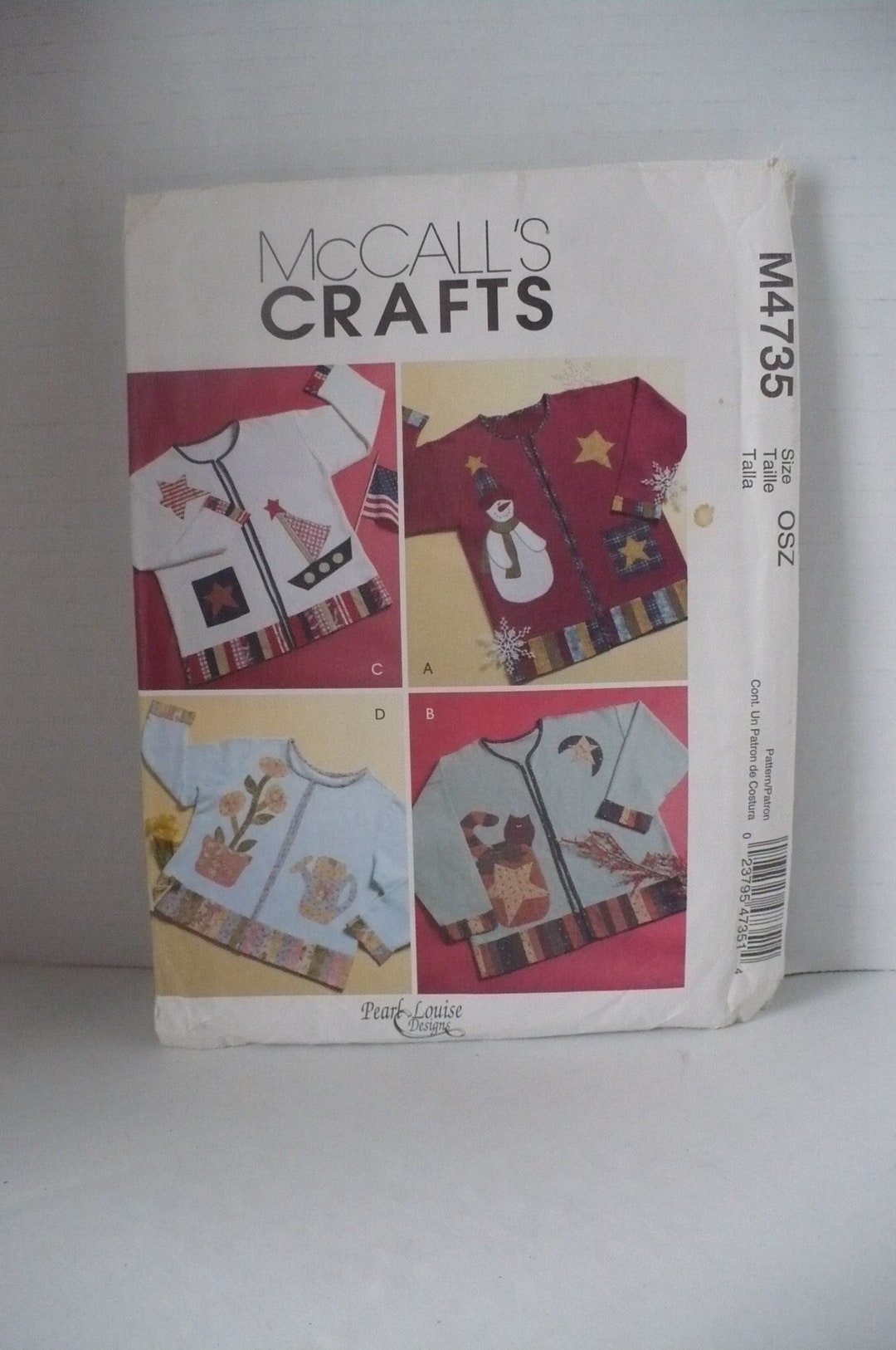 Vintage Mccalls Craft Pattern for "seasonal Appliques for Sweatshirt ...