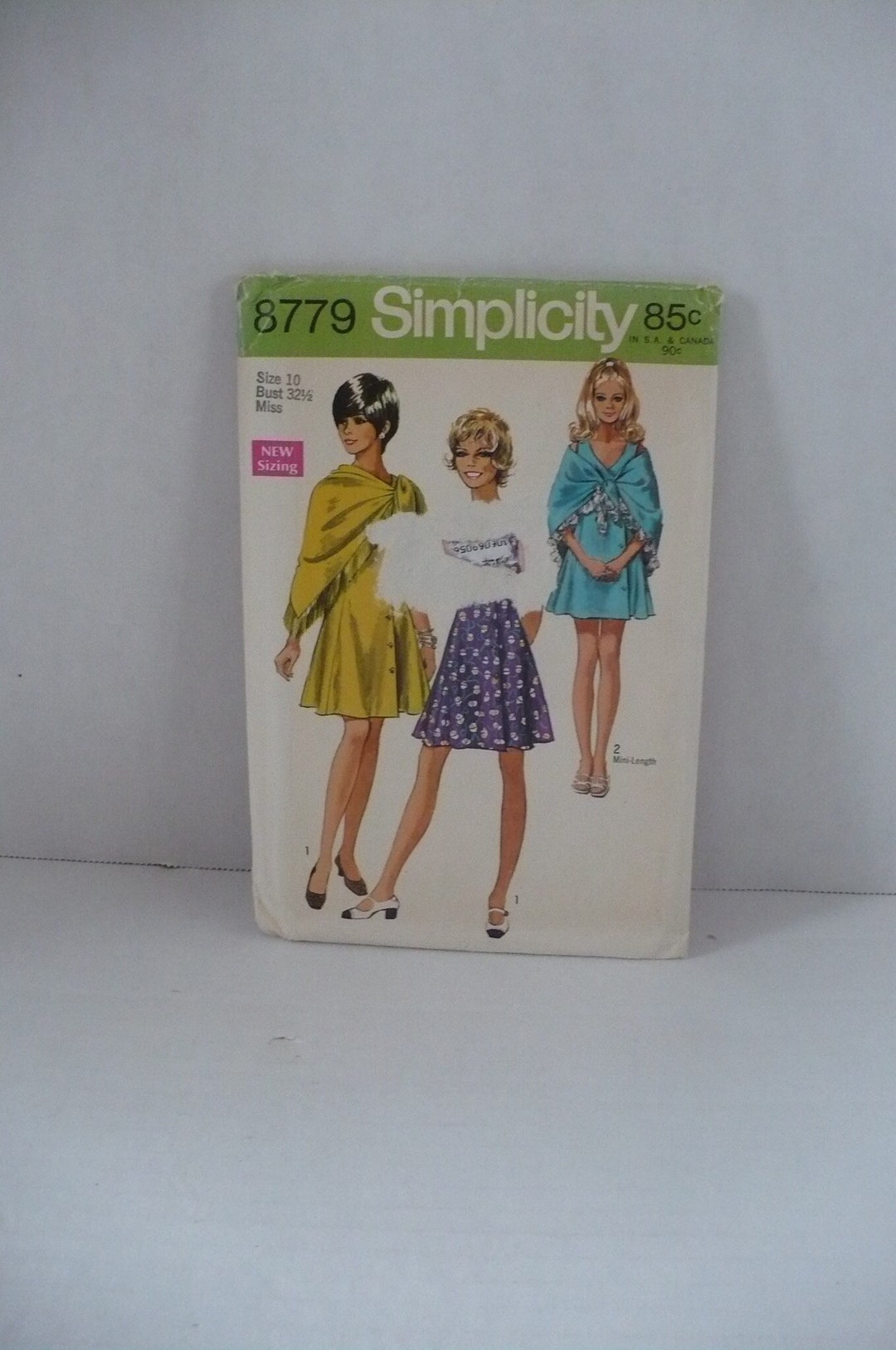 Vintage Simplicity Sewing Pattern Dress & Shawl Juniors/misses Size 10 ...