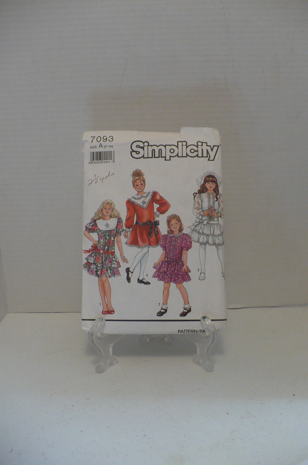 Simplicity Pattern for Girls Dropped-waist Dress Sz 7 -14 1990 - Etsy