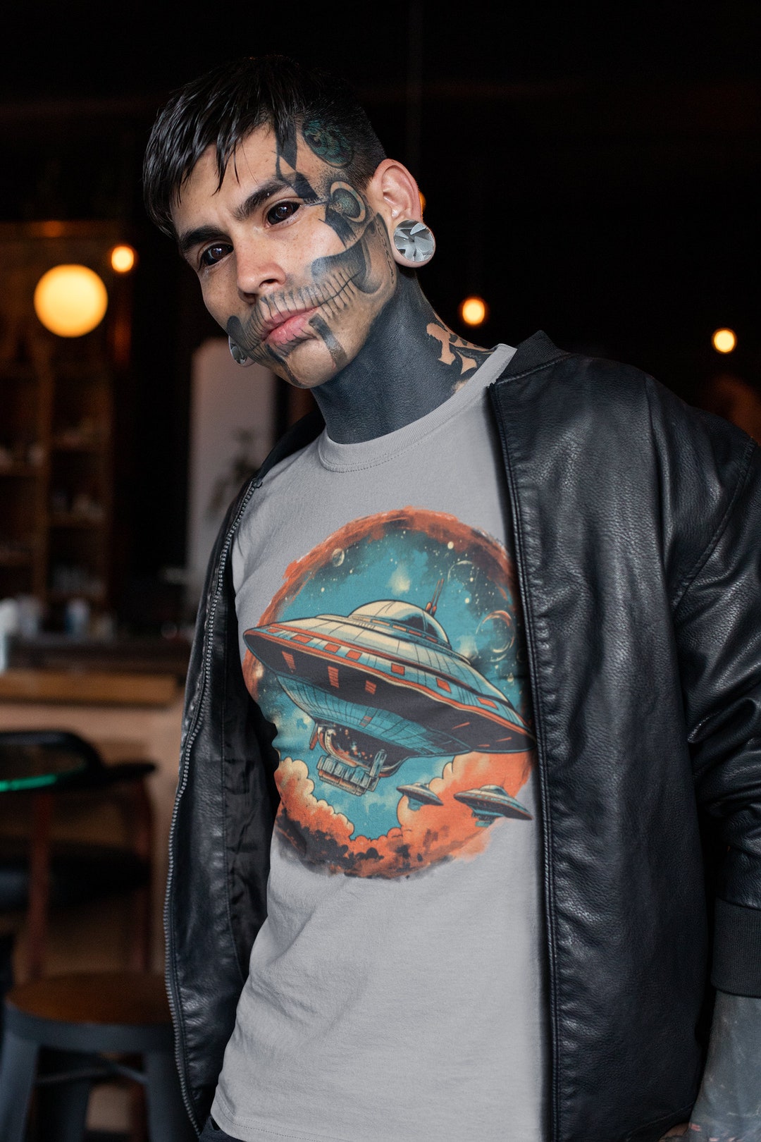 Unisex Sci-fi UFO Flying Sauce Halloween Spooky Monster Geek Nerd ...