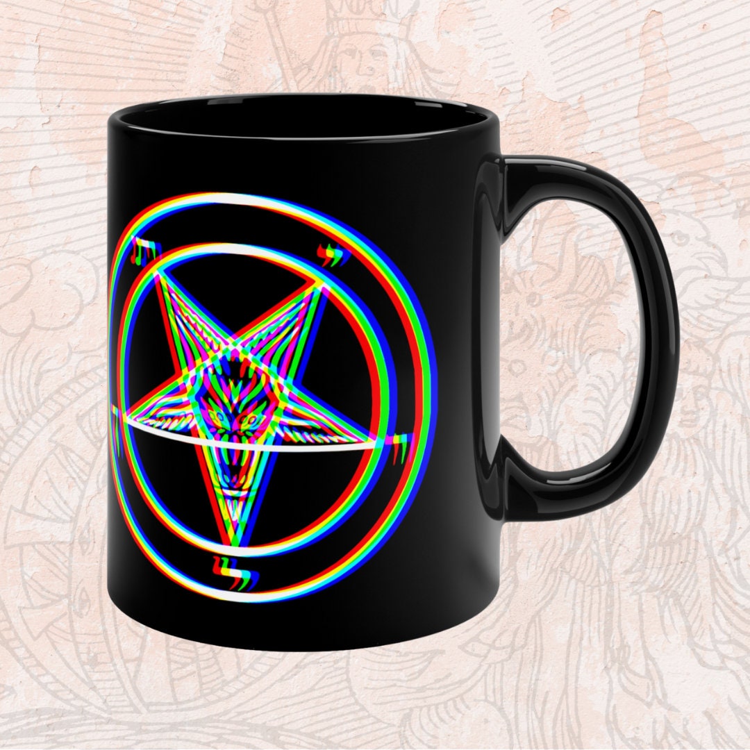 Trippy Pentagram Baphomet Mug Satan Alternative Goth Witch Satanic Emo ...