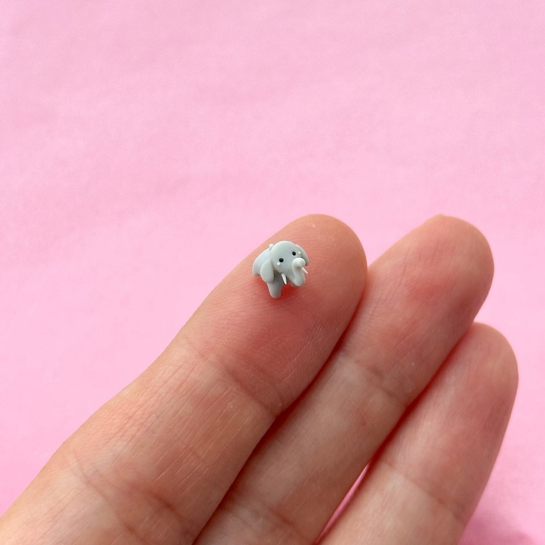 Micro Elephant in a Tiny Bottle - Polymer Clay Miniature - Etsy