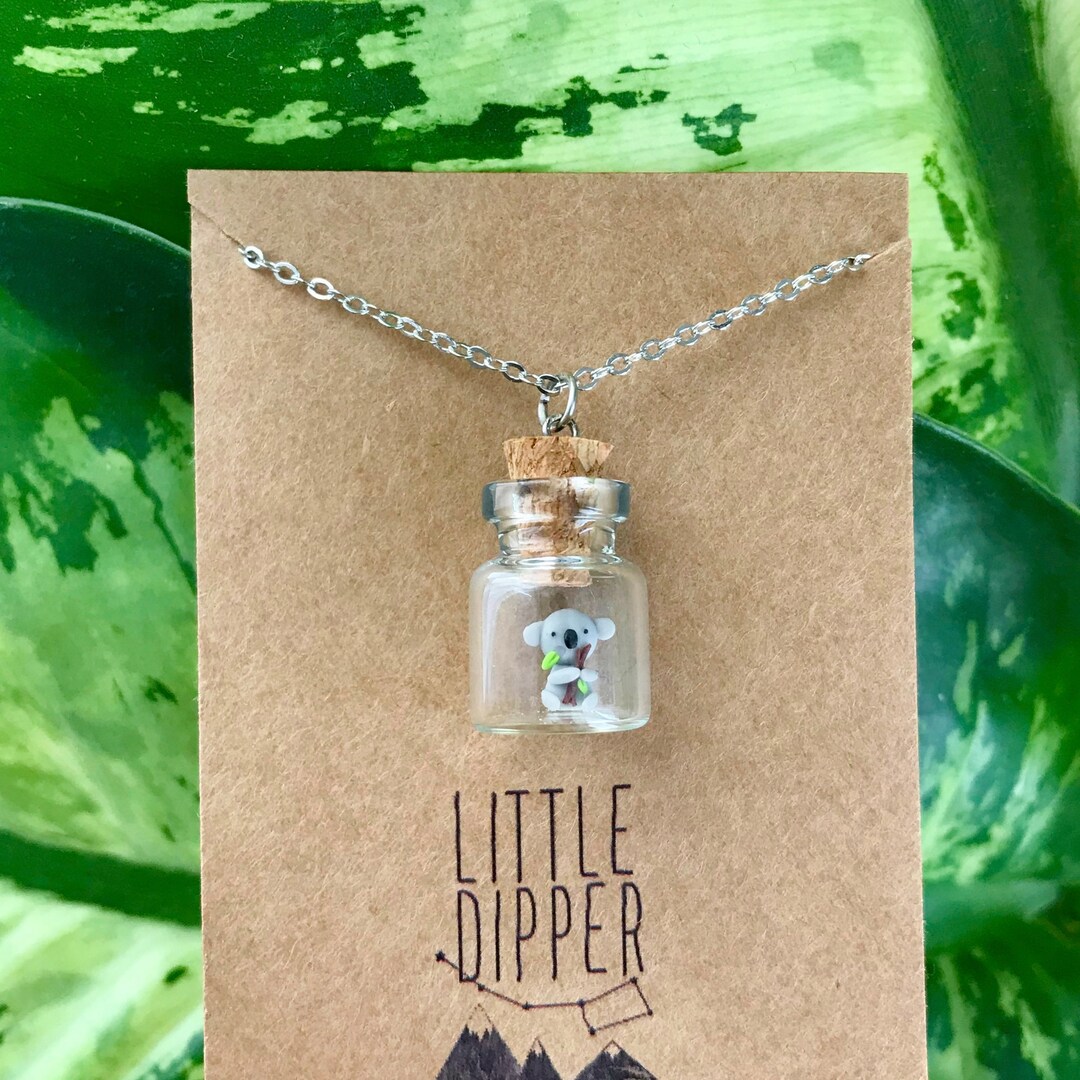 Micro Koala Bottle Necklace - Polymer Clay Miniature - Etsy