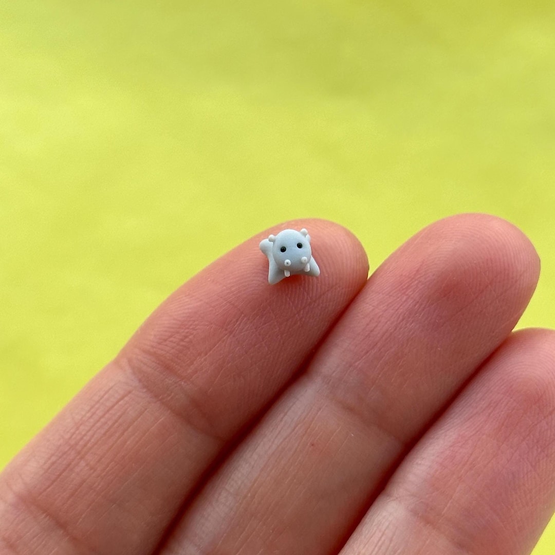 Micro Hippo in a Tiny Bottle - Polymer Clay Miniature - Miniature Dolls ...