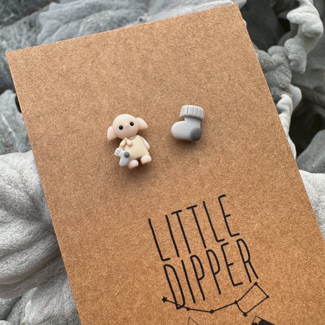 Miniature House Elf Stud Earrings - Magical Creature Polymer Clay Studs ...