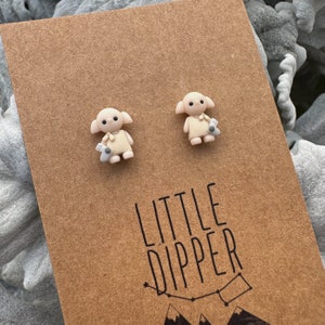 Miniature House Elf Stud Earrings - Magical Creature Polymer Clay Studs ...