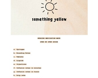 Medication Math Cheat Sheet for Nursing Students - Etsy UK