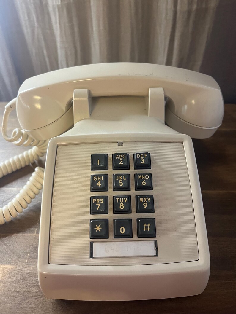 1980s Vintage Telephone, Dial Landline Phone, Vintage Phone, Beige Desk ...