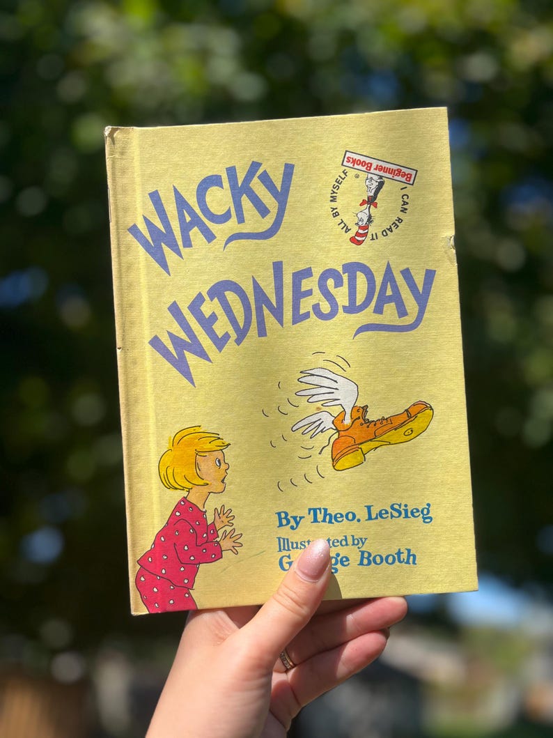 1974 Wacky Wednesday Theo Lesieg George Booth Dr. Seuss I Can Read All ...