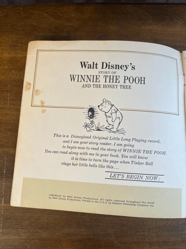 Vintage 1980 Winnie the Pooh Read Along Book With Record - Etsy