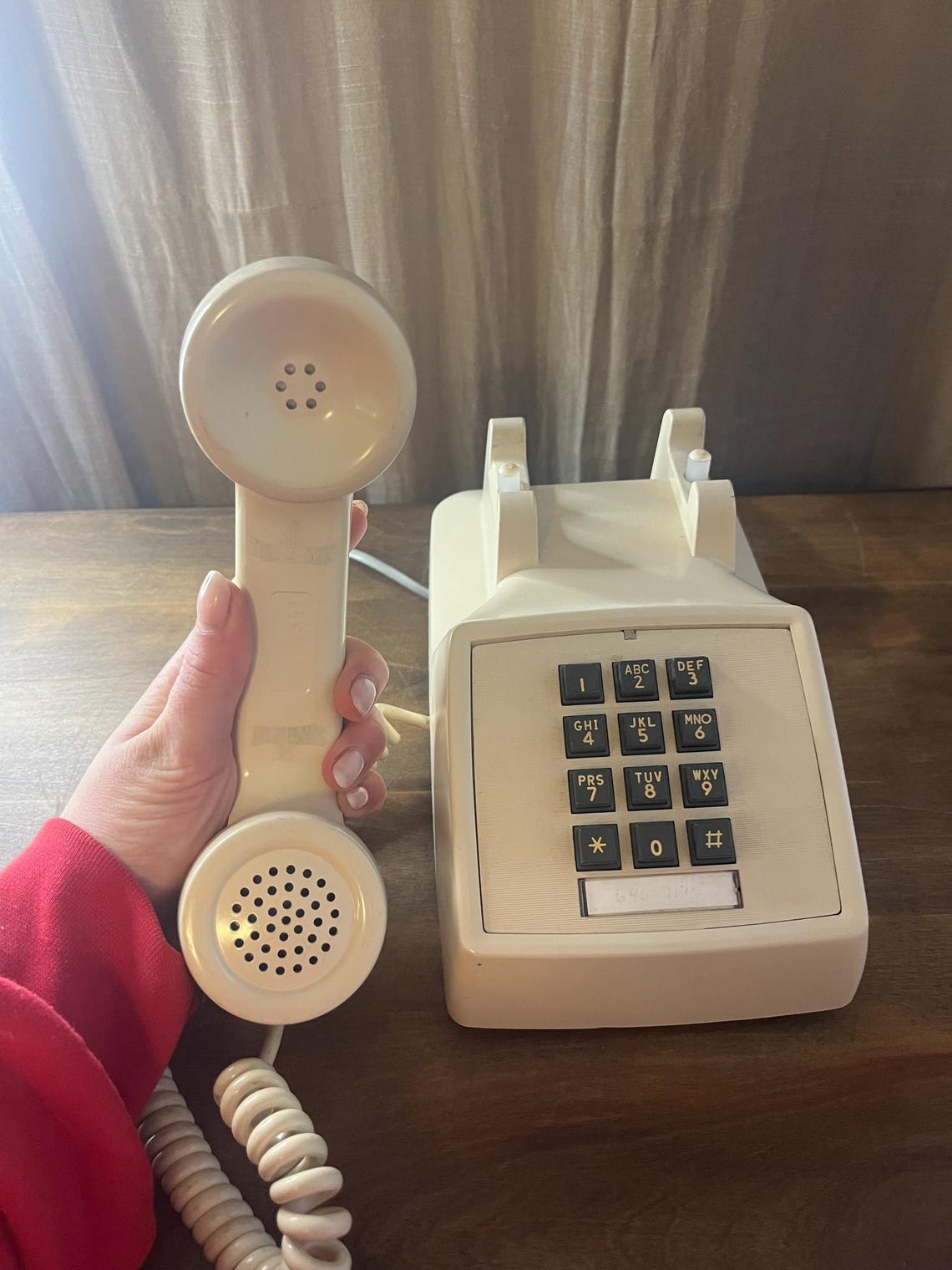 1980s Vintage Telephone, Dial Landline Phone, Vintage Phone, Beige Desk ...